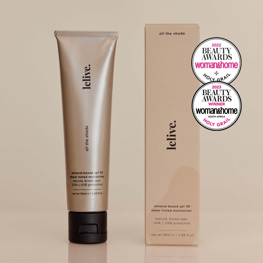 all the shade | spf 30 sheer tinted moisturiser | lelive Africa | lelive.